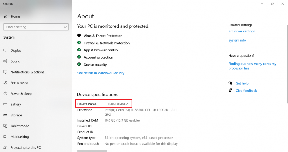 4.A new window will open up as shown below, your computer’s name is ...